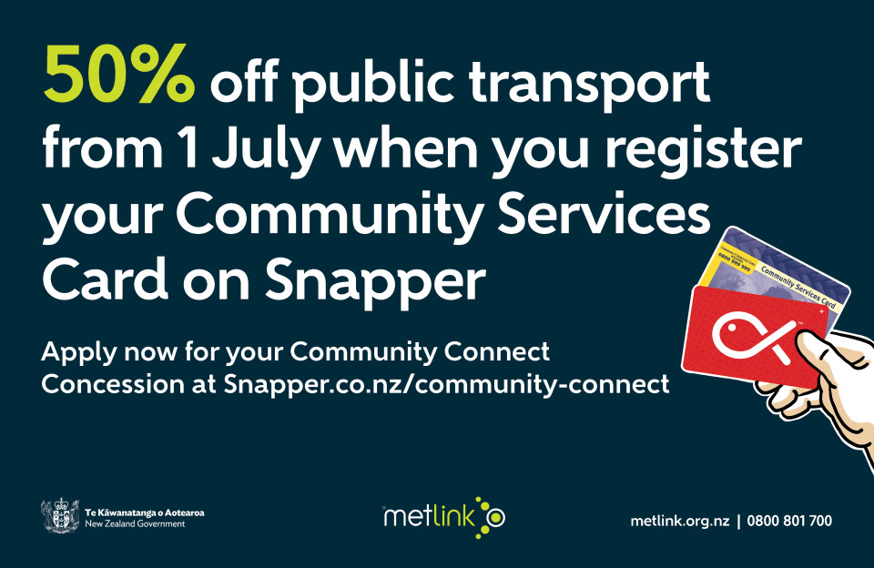 Registrations open for Community Connect Concession » Metlink